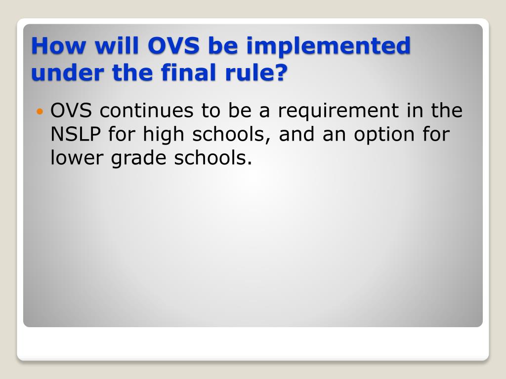 PPT - Nutrition Standards in the National School Lunch and School ...