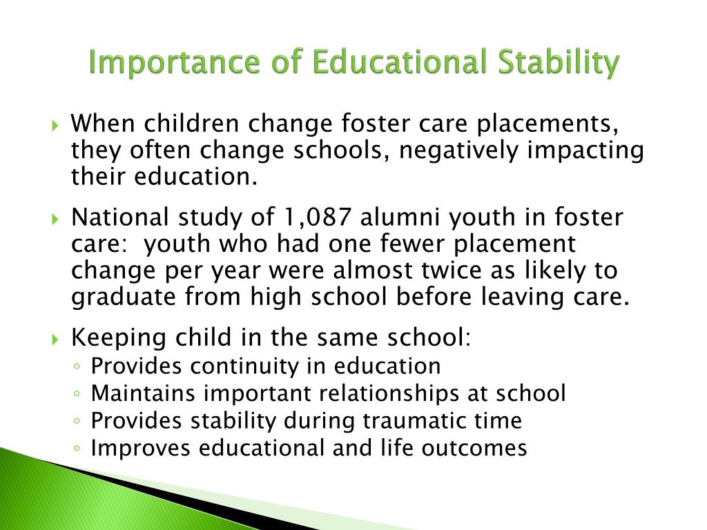 PPT - Educational Stability for Children in Foster Care Collaboratively ...