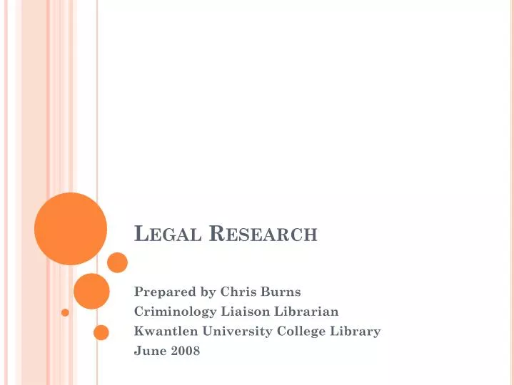 PPT - Legal Research PowerPoint Presentation, free download - ID:1601835