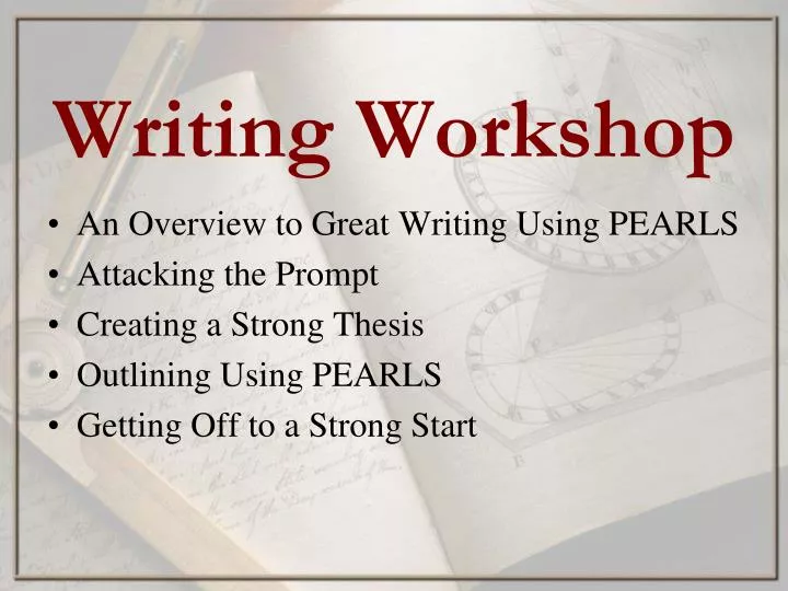 PPT - Writing Workshop PowerPoint Presentation, free download - ID:1601859