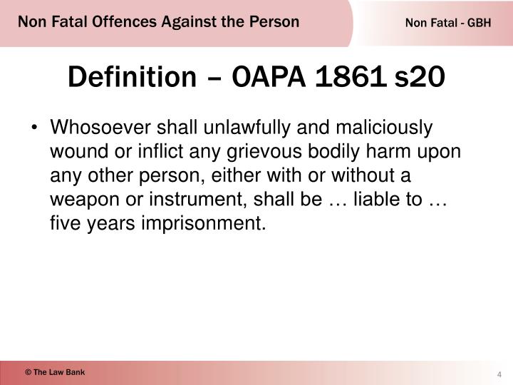 PPT - Non Fatal Offences Against the Person PowerPoint Presentation ...