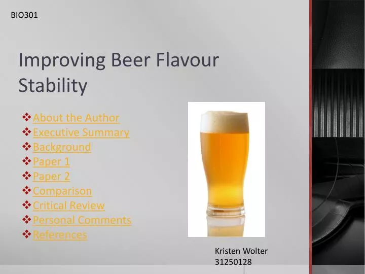 PPT - Improving Beer Flavour Stability PowerPoint Presentation, free ...