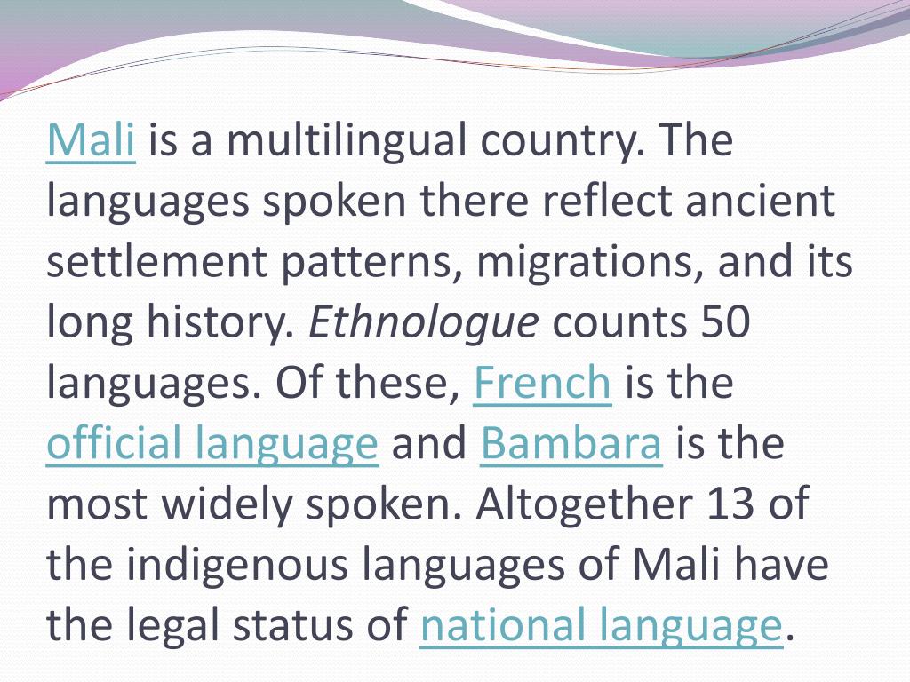 PPT - Why Do The People In Mali Speak French When They Live In Africa ...
