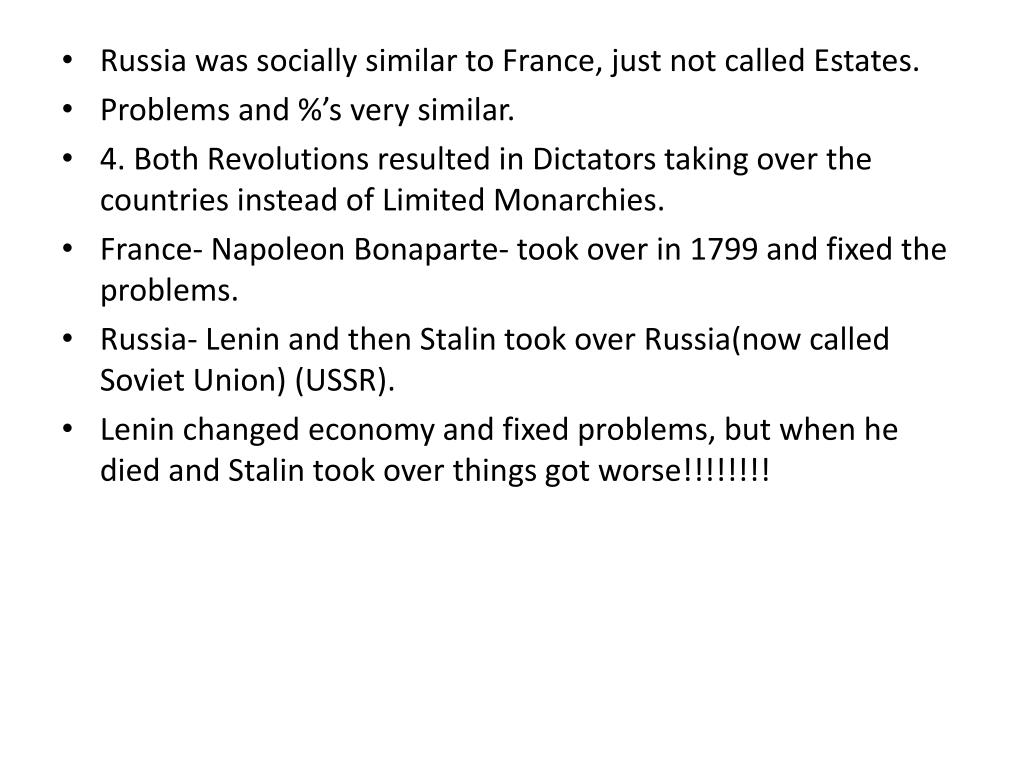 PPT - French and Russian Revolutions Comparison: Similarities and ...