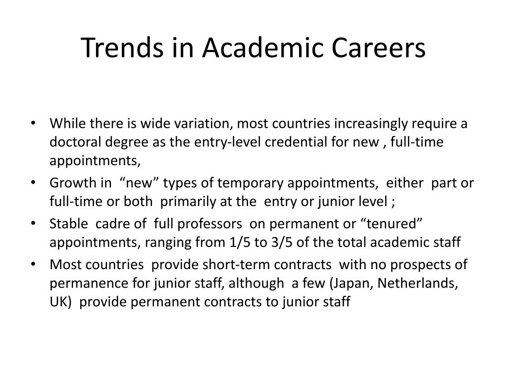 PPT - The Changing Nature of Academic Work and Careers Today ...