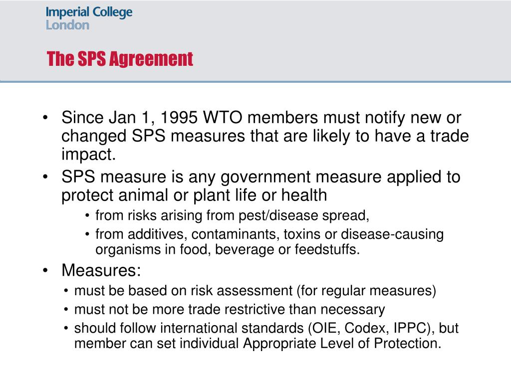 PPT - From Boom to Busted: Trade Concerns under the WTO’s SPS Agreement ...