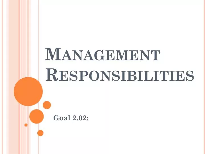 PPT - Management Responsibilities PowerPoint Presentation, free ...