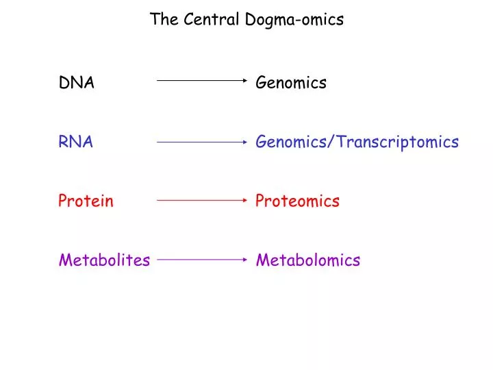 PPT - DNA Genomics RNA Genomics/Transcriptomics Protein Proteomics ...