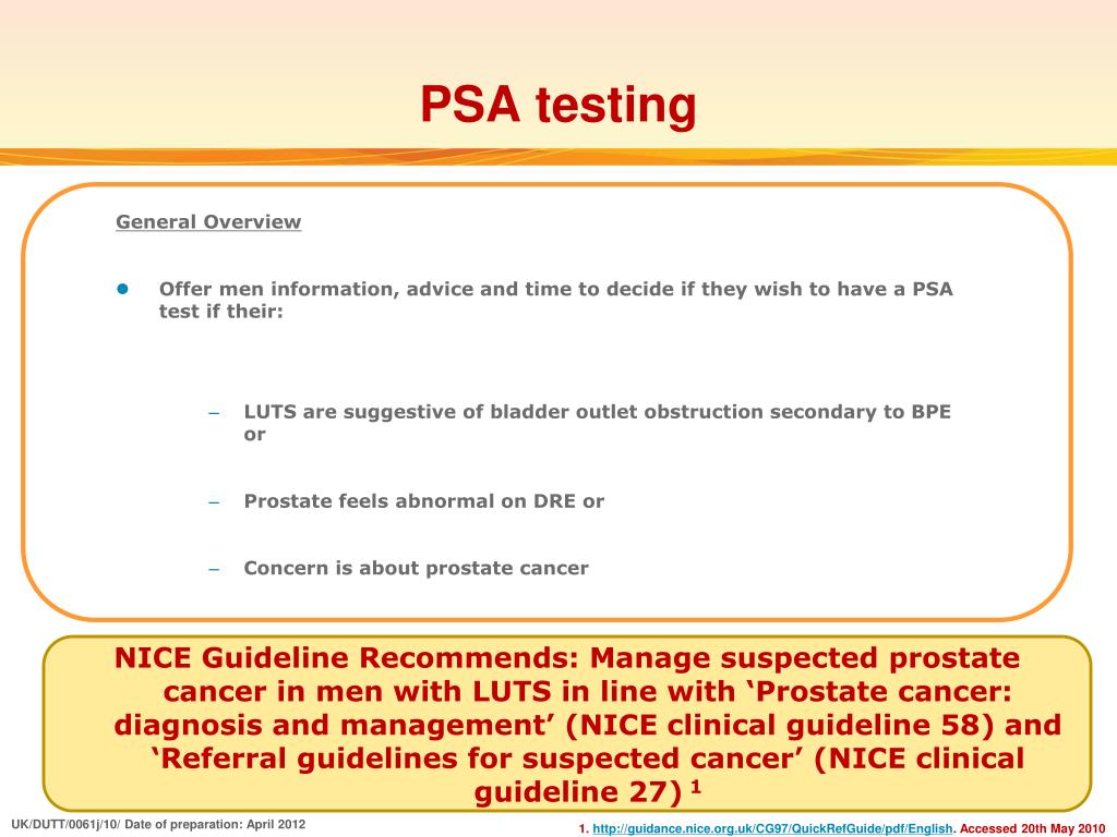 PPT - NICE LUTS Clinical Guideline 2010 PowerPoint Presentation, free ...