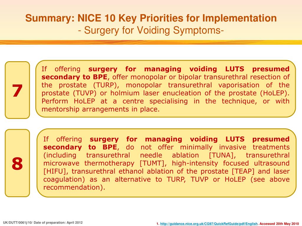 PPT - NICE LUTS Clinical Guideline 2010 PowerPoint Presentation, free ...