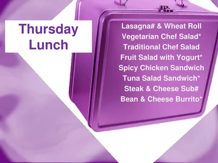 PPT - Thursday Lunch PowerPoint Presentation, free download - ID:1605286