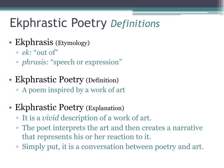 PPT - Ekphrastic Poetry PowerPoint Presentation - ID:1605289
