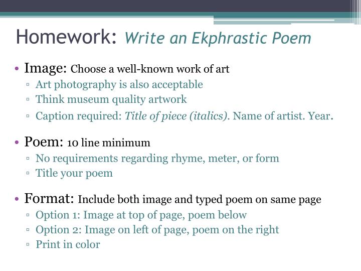 PPT - Ekphrastic Poetry PowerPoint Presentation - ID:1605289