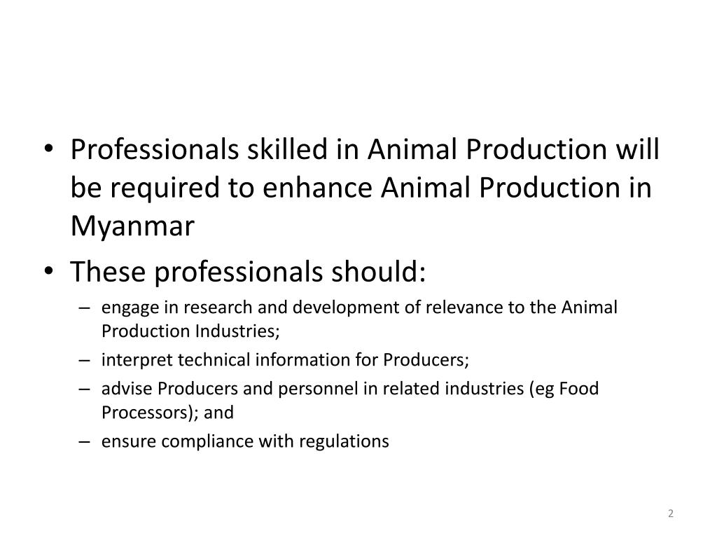 PPT - STRENGTHENING ANIMAL PRODUCTION IN MYANMAR BY TRAINING ...