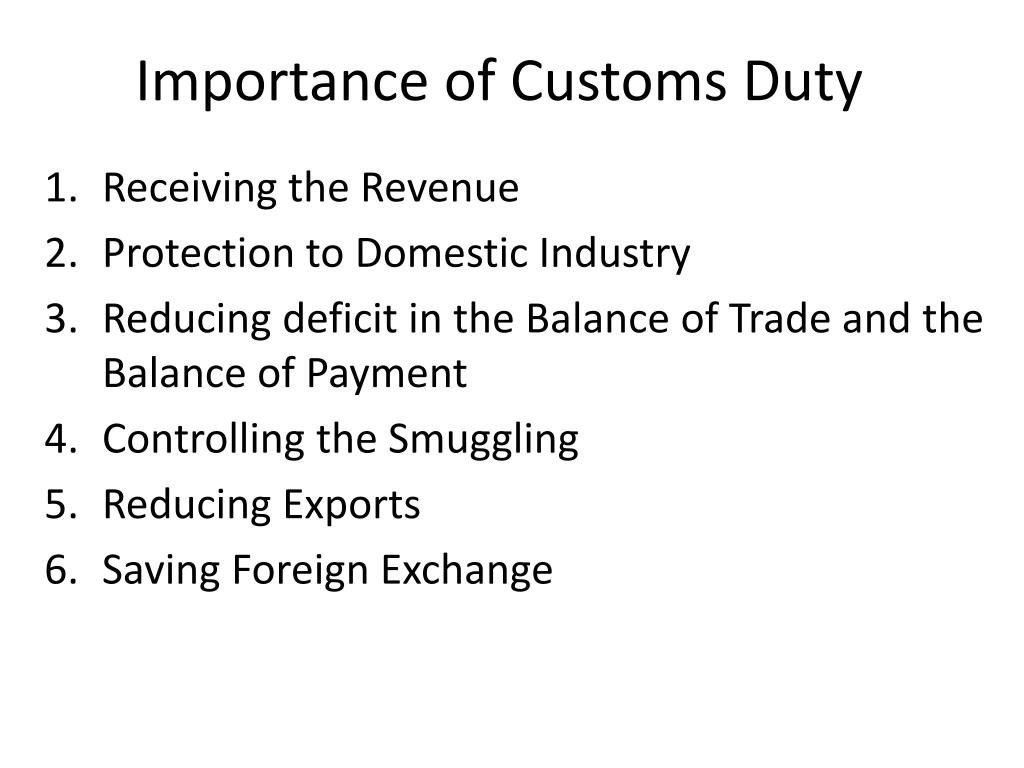 Ppt Basics Of Custom Duty Powerpoint Presentation Free Download Id