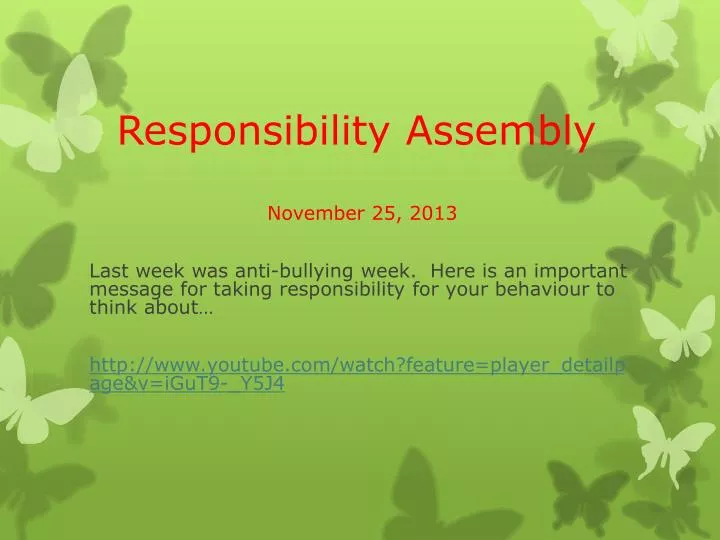 PPT - Responsibility Assembly PowerPoint Presentation, free download - ID:1608186