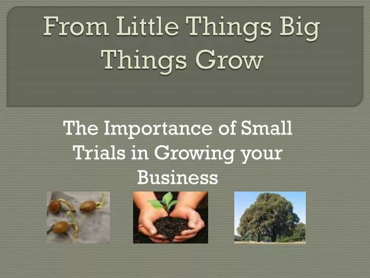 PPT - From Little Things Big Things Grow PowerPoint Presentation, free ...