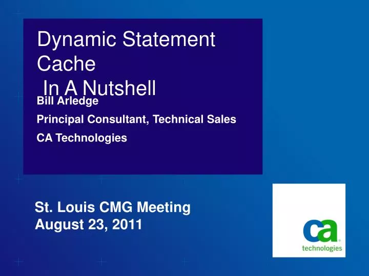 PPT - Dynamic Statement Cache In A Nutshell PowerPoint Presentation ...