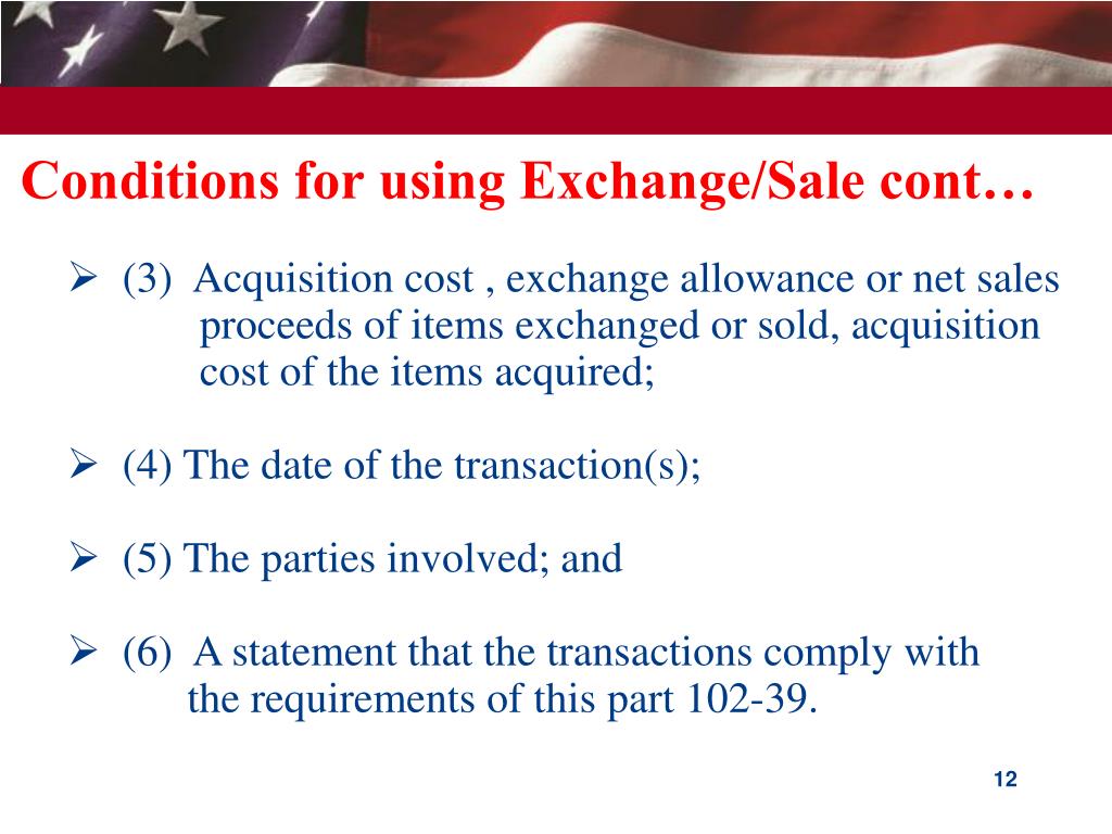 PPT - EXCHANGE/SALE FMR 102-39 PowerPoint Presentation, free download ...