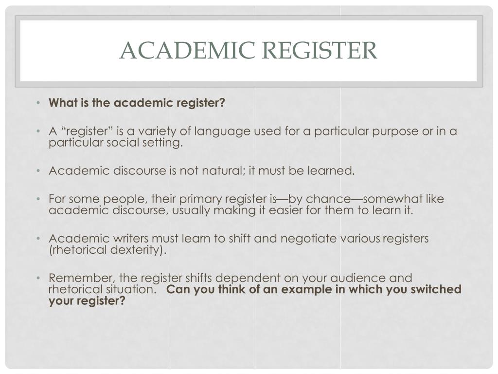 PPT - Critical Reading & Academic Register PowerPoint Presentation - ID ...
