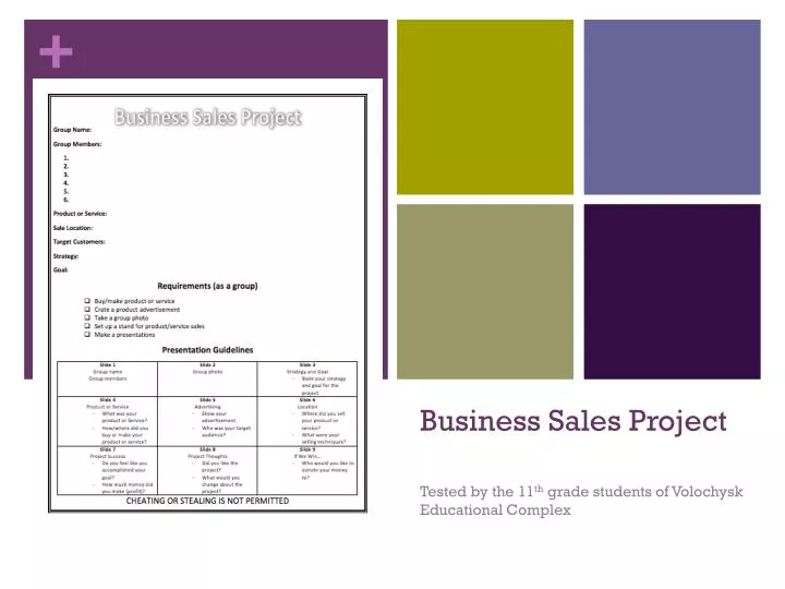 PPT - Business Sales Project PowerPoint Presentation, free download ...