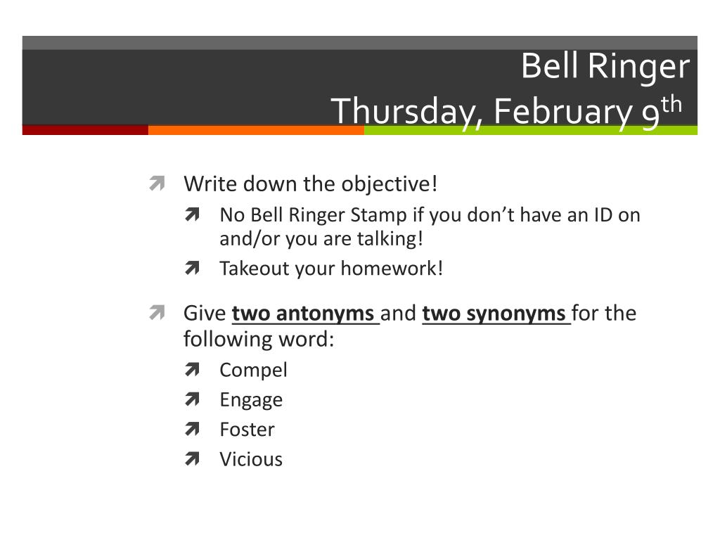 PPT - Bell Ringer: Monday, February 6 th PowerPoint Presentation, free ...