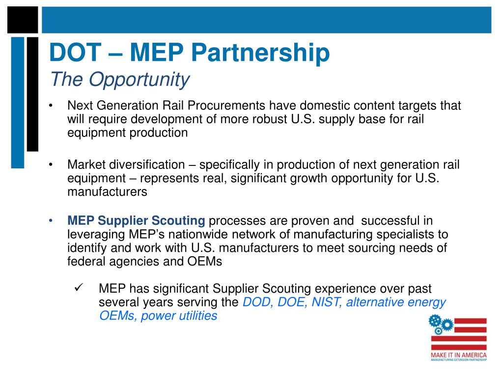 PPT - The Manufacturing Extension Partnership (MEP) Helping to Connect ...