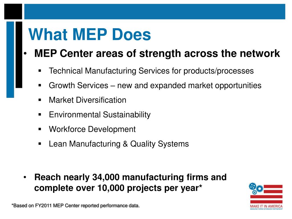 PPT - The Manufacturing Extension Partnership (MEP) Helping to Connect ...