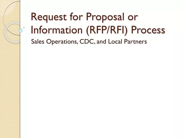 PPT - Request for Proposal or Information (RFP/RFI) Process PowerPoint ...