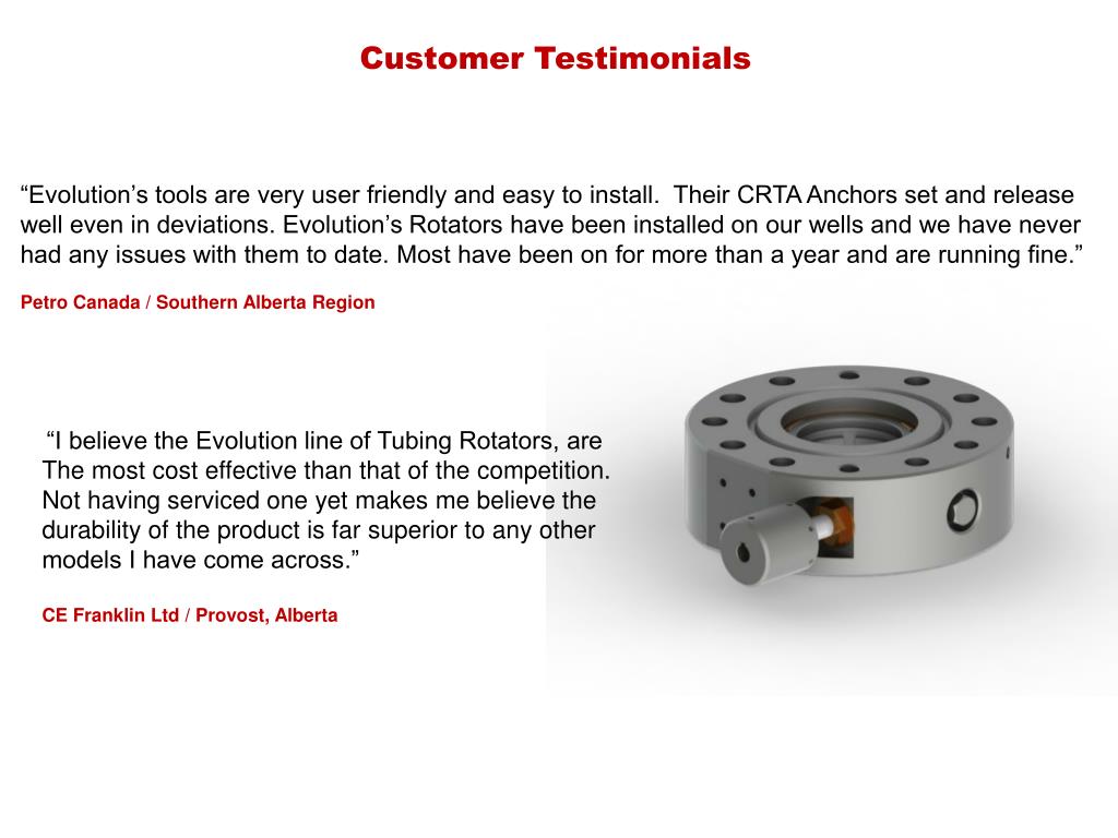 PPT - Evolution Oil Tools Inc. (EOT) was formed in January of 2011 ...