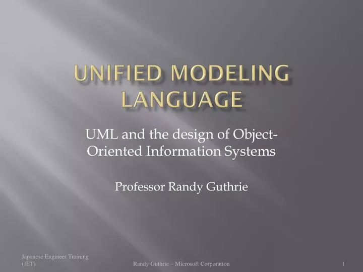 PPT - Unified Modeling Language PowerPoint Presentation, free download ...