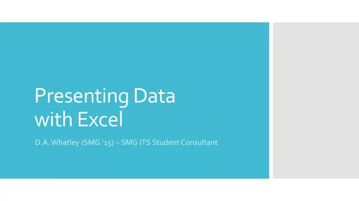 PPT - Presenting Data with Excel PowerPoint Presentation, free download ...