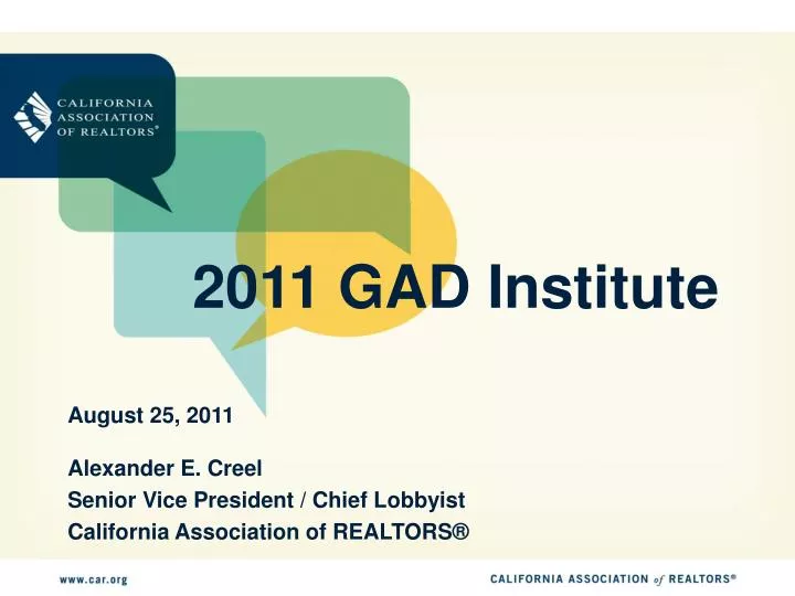 PPT - 2011 GAD Institute PowerPoint Presentation, free download - ID ...