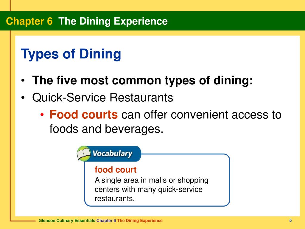 PPT - There are five different types of dining establishments: fine ...