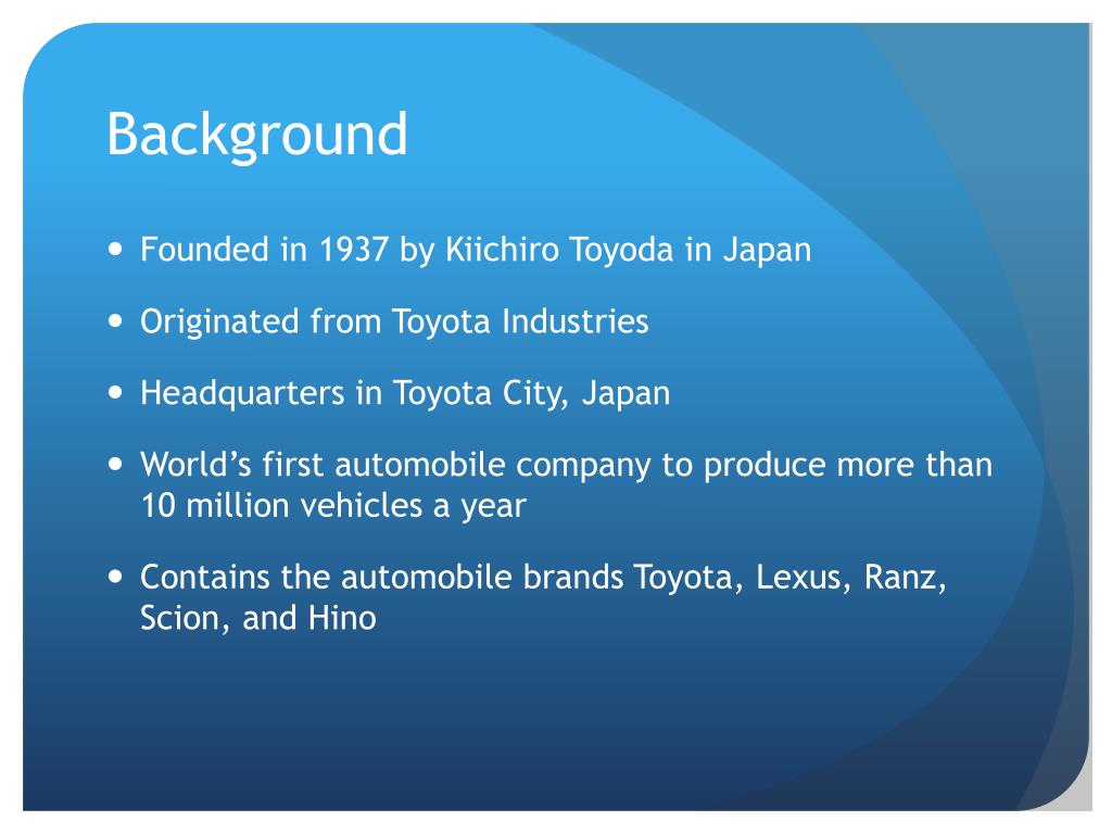 PPT - Toyota Motor Corporation PowerPoint Presentation, free download ...