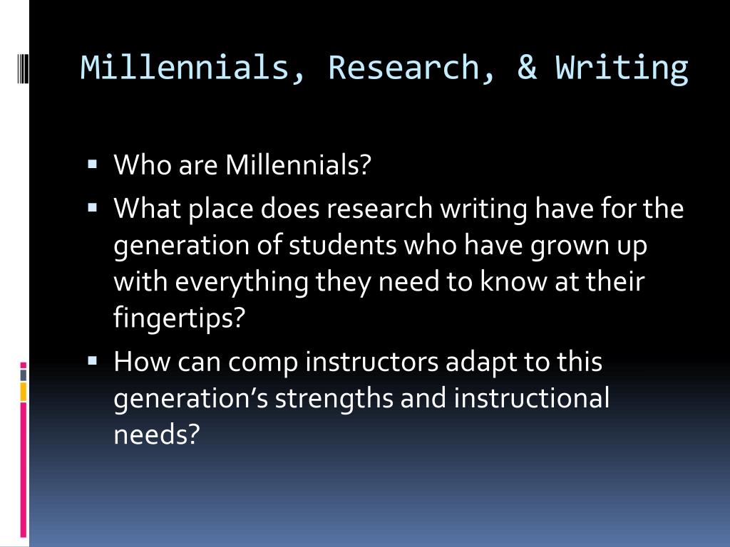 PPT - # lookitup : MILLENNIALS, RESEARCH, AND WRITING PowerPoint ...