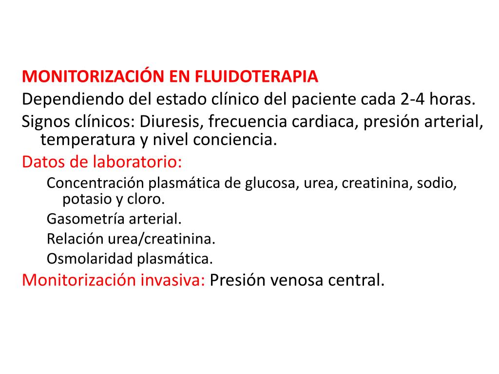 PPT - FLUIDOTERAPIA. SOLUCIONES DE USO MÁS FRECUENTE Y NORMAS DE ...