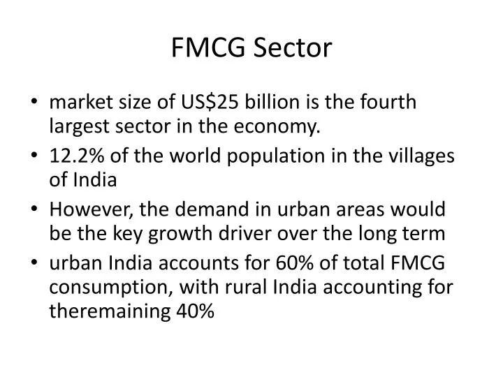 PPT - FMCG Sector PowerPoint Presentation, free download - ID:1612896