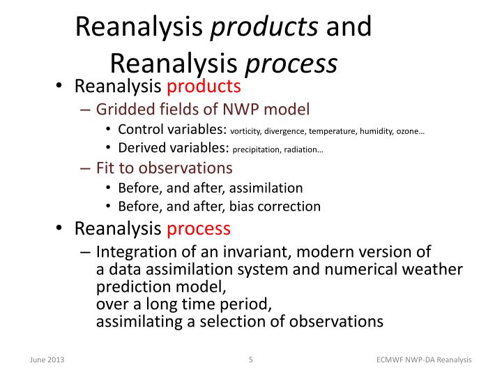 PPT - ECMWF ReAnalysis (ERA) Data assimilation aspects PowerPoint ...