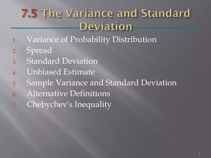 Ppt 7 5 The Variance And Standard Deviation Powerpoint Presentation