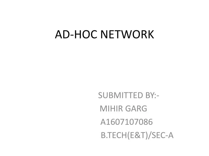 PPT - AD-HOC NETWORK PowerPoint Presentation, free download - ID:1614409