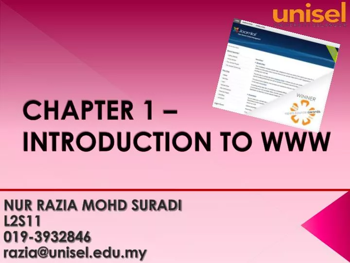 PPT - CHAPTER 1 – INTRODUCTION TO WWW PowerPoint Presentation, free ...