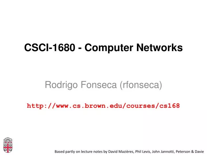 PPT - CSCI-1680 - Computer Networks PowerPoint Presentation, free ...