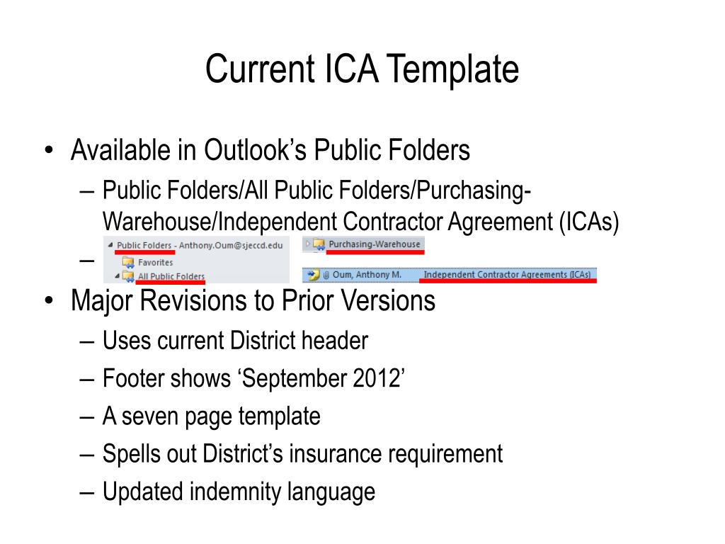 PPT - Independent Contractor Agreement (ICA) End User Training ...
