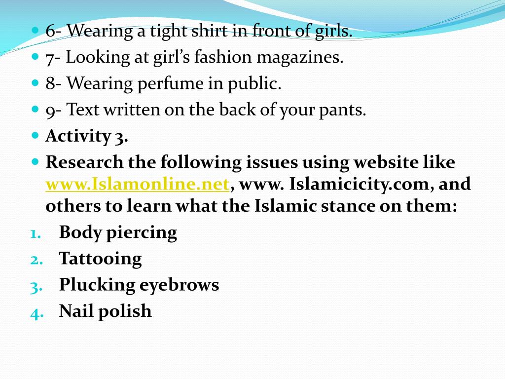 PPT - The Islamic Etiquette of Clothing PowerPoint Presentation, free ...