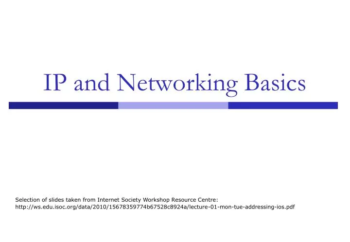 PPT - IP and Networking Basics PowerPoint Presentation, free download ...