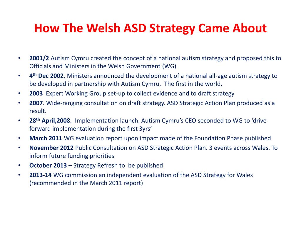 PPT - The National Autism Strategy for Wales 2008-2018 PowerPoint ...