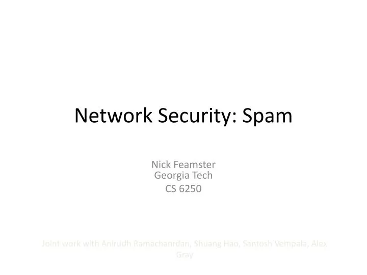PPT - Network Security: Spam PowerPoint Presentation, free download ...