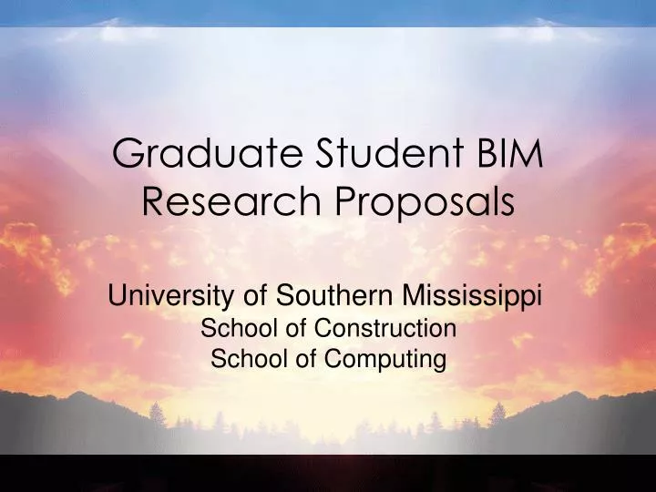 PPT - Graduate Student BIM Research Proposals PowerPoint Presentation ...