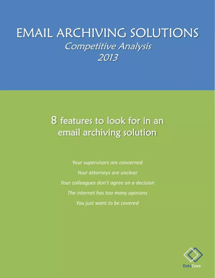 PPT - EMAIL ARCHIVING SOLUTIONS Competitive Analysis 2013 PowerPoint ...